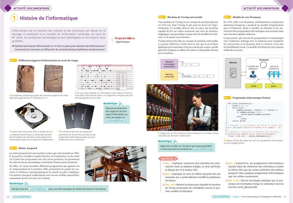 Histoire de l’informatique | Lelivrescolaire.fr