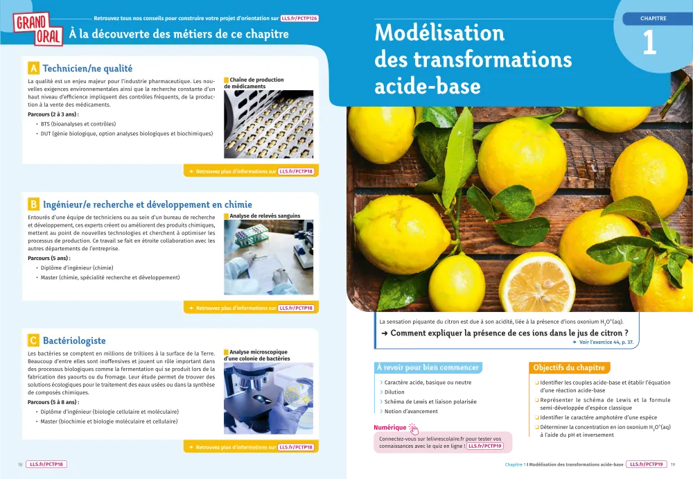 Modélisation des transformation acide-base | Lelivrescolaire.fr