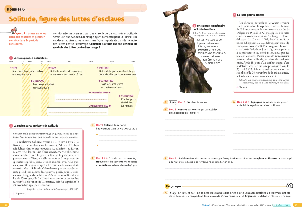 Solitude, figure des luttes d’esclaves | Lelivrescolaire.fr