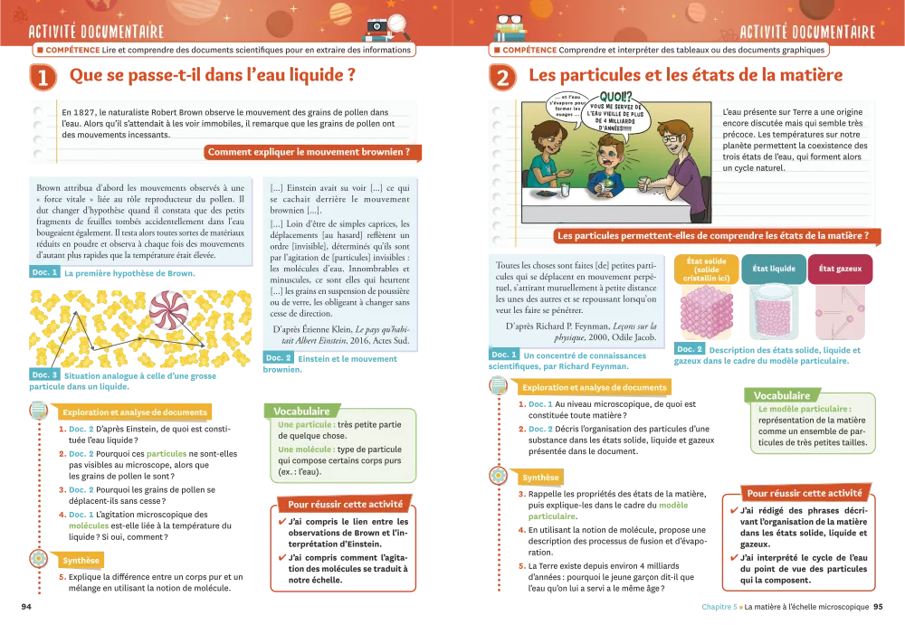 Les particules et les états de la matière | Lelivrescolaire.fr