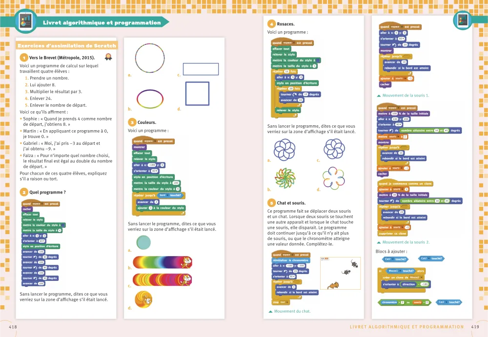 Exercices d’assimilation de Scratch | Lelivrescolaire.fr