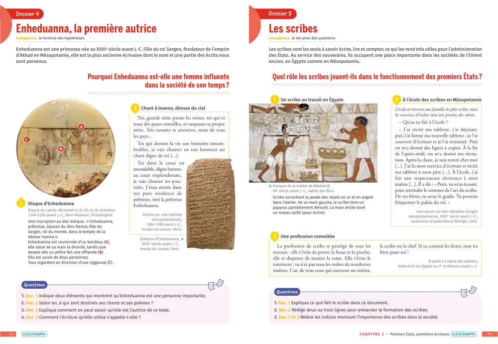 Les scribes | Lelivrescolaire.fr