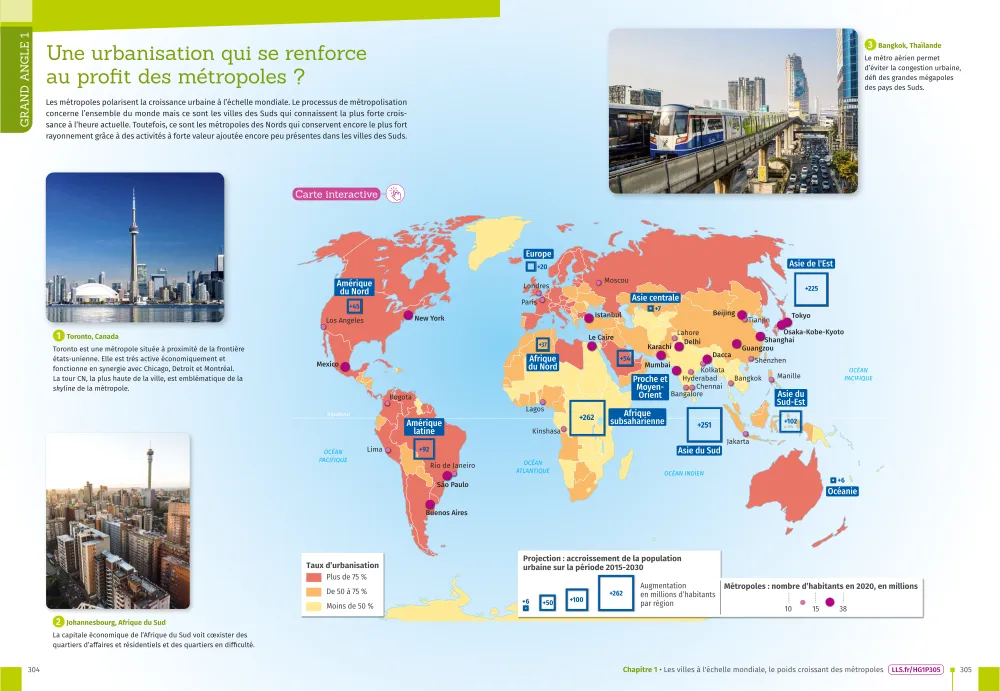 Une urbanisation qui se renforce au profit des métropoles ...