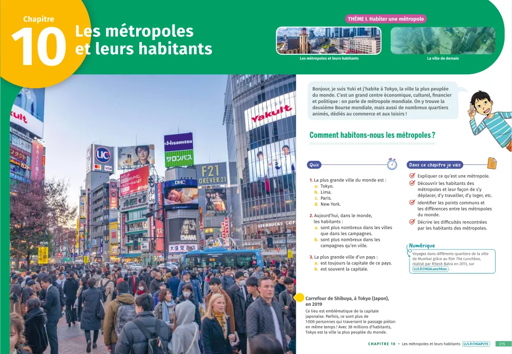 Les métropoles et leurs habitants | Lelivrescolaire.fr